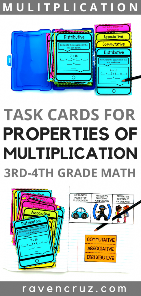 Properties of Multiplication Task Cards - Raven Cruz