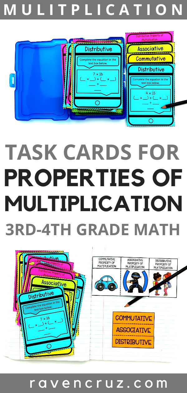 Properties of Multiplication Task Cards - Raven Cruz