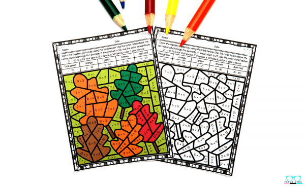 Fall Math Multiplication Freebie - Raven Cruz