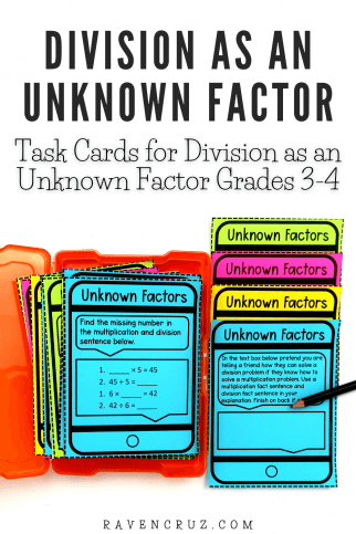 Division as an Unknown Factor for 3rd Grade Math - Raven Cruz