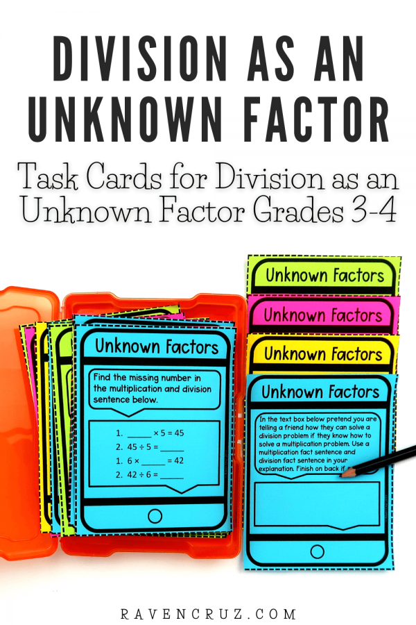 Division as an Unknown Factor for 3rd Grade Math - Raven Cruz